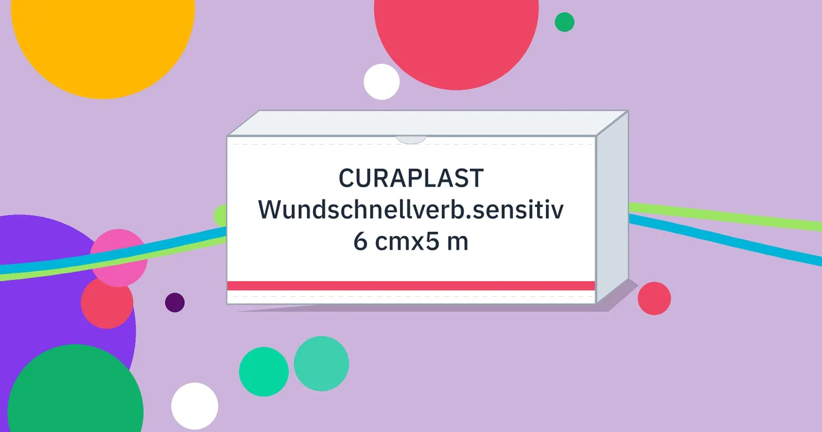 Symbolbild: Packung mit der Aufschrift CURAPLAST Wundschnellverb.sensitiv 6 cmx5 m (PZN 03316850) – Verfügbarkeit und Bezug in Apotheken in Frankfurt am Main