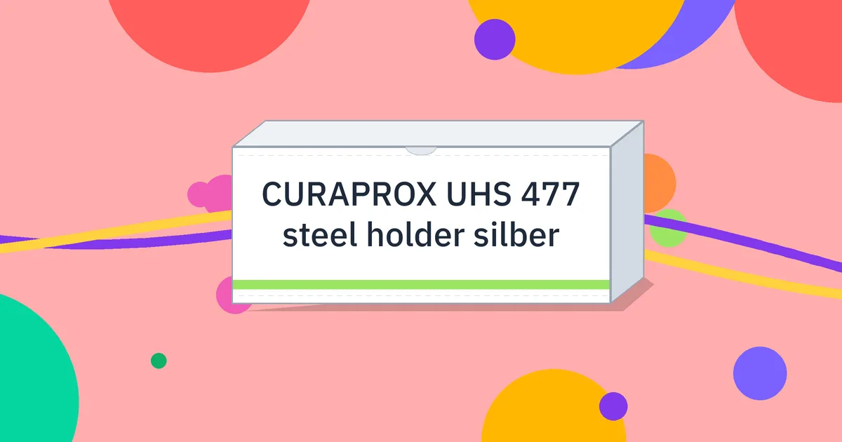 Symbolbild: Packung mit der Aufschrift CURAPROX UHS 477 steel holder silber (PZN 18497320) – Verfügbarkeit und Bezug in Apotheken in Frankfurt am Main