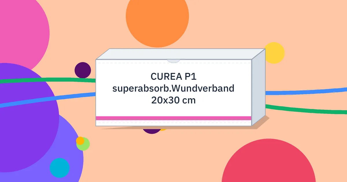 Symbolbild: Packung mit der Aufschrift CUREA P1 superabsorb.Wundverband 20x30 cm (PZN 11114221) – Verfügbarkeit und Bezug in Apotheken in Frankfurt am Main