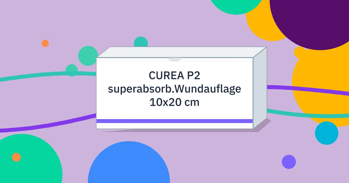 Symbolbild: Packung mit der Aufschrift CUREA P2 superabsorb.Wundauflage 10x20 cm (PZN 10286380) – Verfügbarkeit und Bezug in Apotheken in Frankfurt am Main