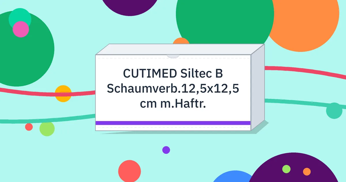 Symbolbild: Packung mit der Aufschrift CUTIMED Siltec B Schaumverb.12,5x12,5 cm m.Haftr. (PZN 15886908) – Verfügbarkeit und Bezug in Apotheken in Frankfurt am Main