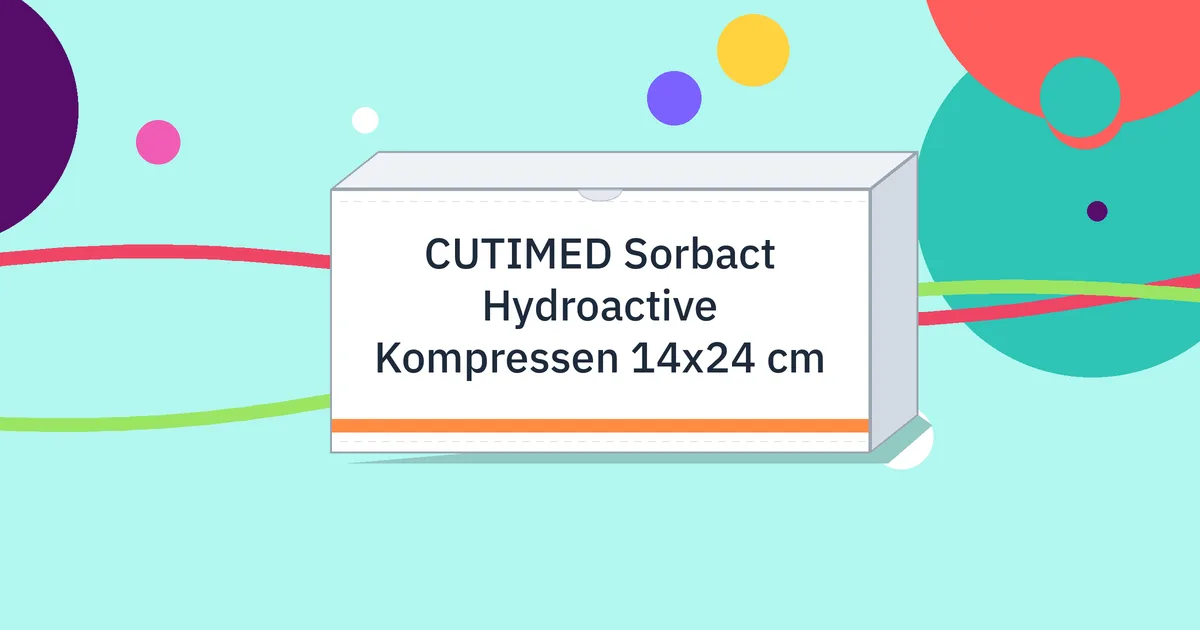 Symbolbild: Packung mit der Aufschrift CUTIMED Sorbact Hydroactive Kompressen 14x24 cm (PZN 06148100) – Verfügbarkeit und Bezug in Apotheken in Frankfurt am Main