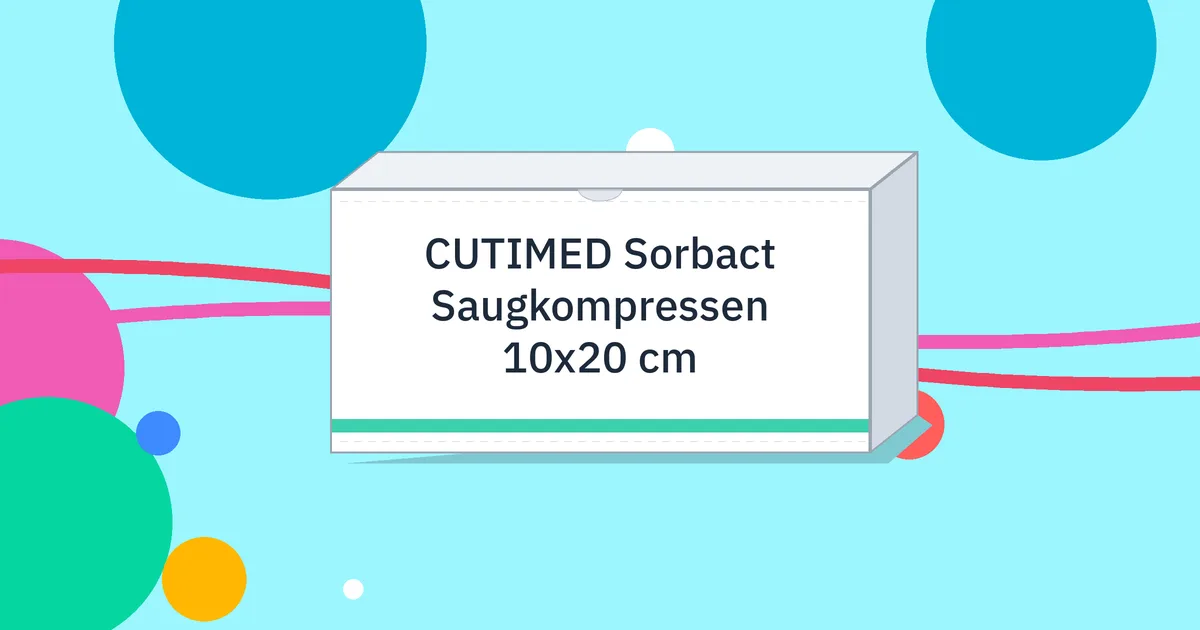 Symbolbild: Packung mit der Aufschrift CUTIMED Sorbact Saugkompressen 10x20 cm (PZN 20543688) – Verfügbarkeit und Bezug in Apotheken in Frankfurt am Main