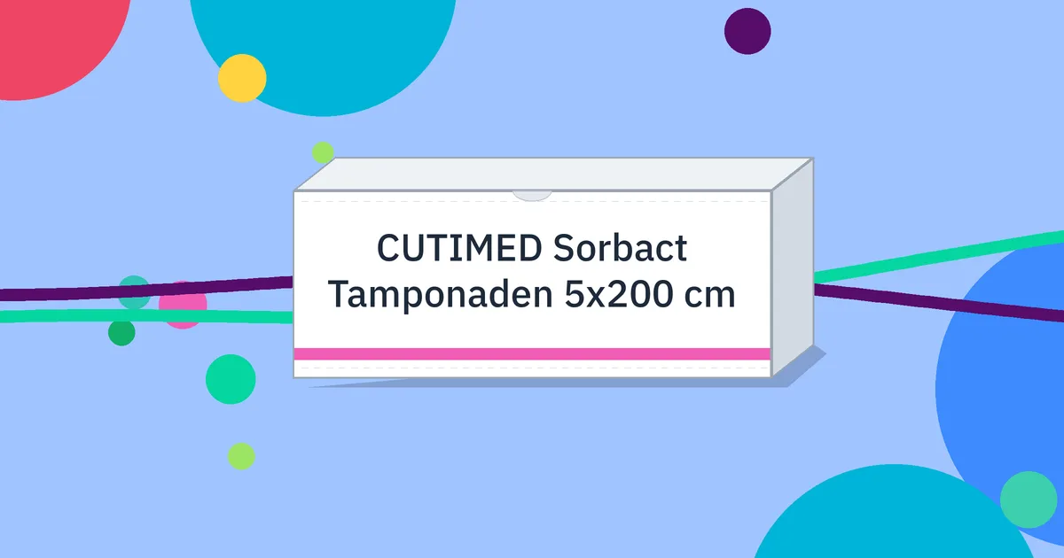 Symbolbild: Packung mit der Aufschrift CUTIMED Sorbact Tamponaden 5x200 cm (PZN 19347338) – Verfügbarkeit und Bezug in Apotheken in Frankfurt am Main
