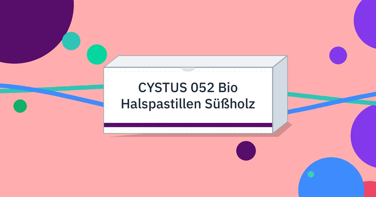 Symbolbild: Packung mit der Aufschrift CYSTUS 052 Bio Halspastillen Süßholz (PZN 14004881) – Verfügbarkeit und Bezug in Apotheken in Frankfurt am Main