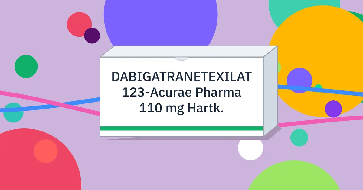 Symbolbild: Packung mit der Aufschrift DABIGATRANETEXILAT 123-Acurae Pharma 110 mg Hartk. (PZN 19135228) – Verfügbarkeit und Bezug in Apotheken in Frankfurt am Main
