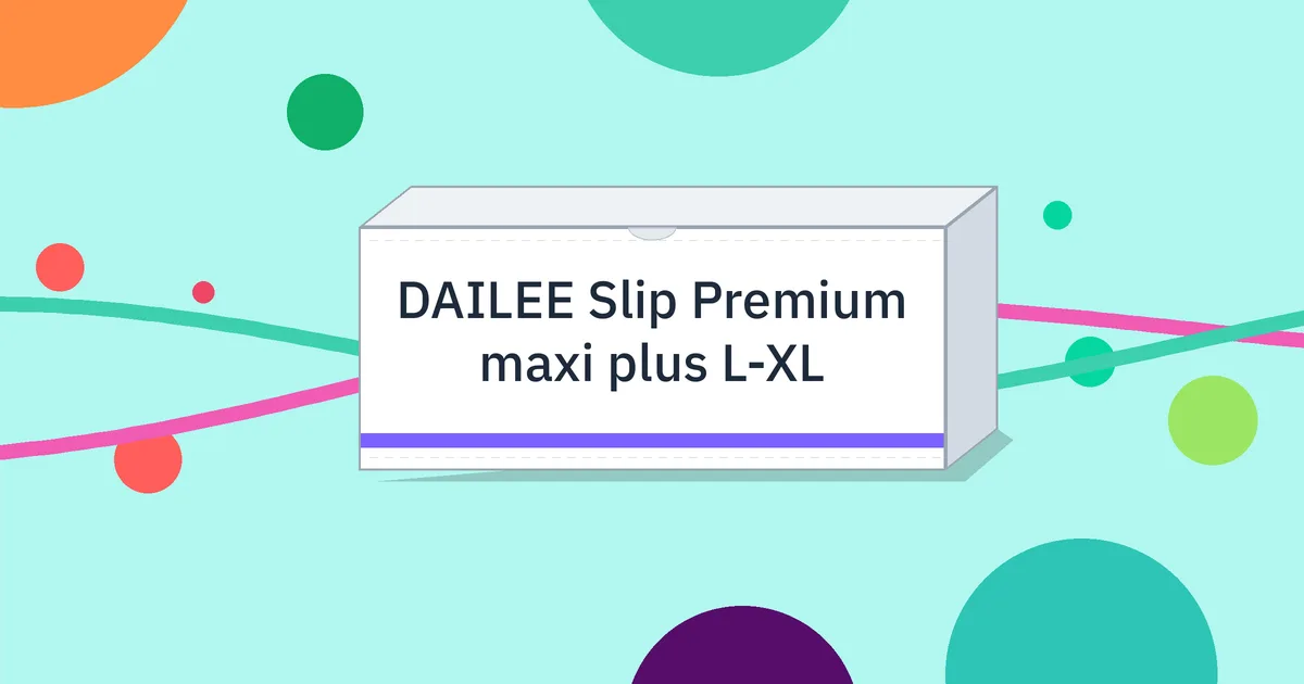 Symbolbild: Packung mit der Aufschrift DAILEE Slip Premium maxi plus L-XL (PZN 11807326) – Verfügbarkeit und Bezug in Apotheken in Frankfurt am Main