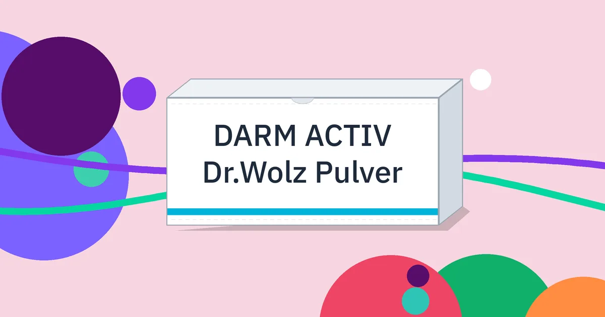 Symbolbild: Packung mit der Aufschrift DARM ACTIV Dr.Wolz Pulver (PZN 09611277) – Verfügbarkeit und Bezug in Apotheken in Frankfurt am Main