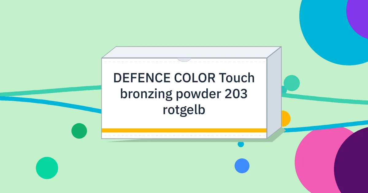 Symbolbild: Packung mit der Aufschrift DEFENCE COLOR Touch bronzing powder 203 rotgelb (PZN 11892154) – Verfügbarkeit und Bezug in Apotheken in Frankfurt am Main
