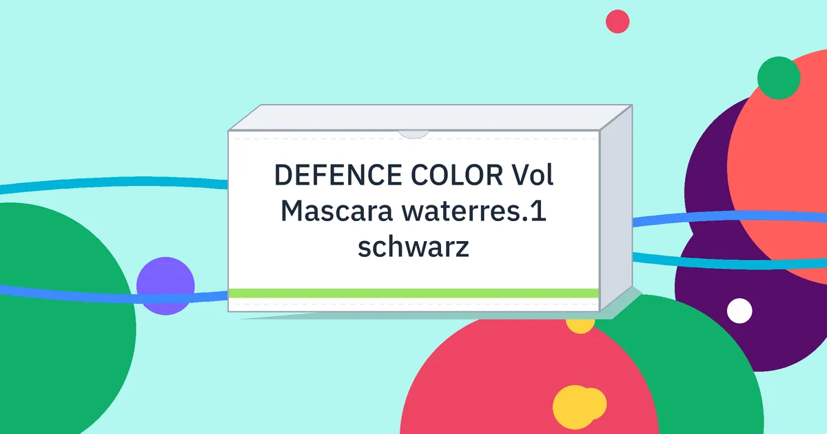 Symbolbild: Packung mit der Aufschrift DEFENCE COLOR Vol Mascara waterres.1 schwarz (PZN 11892214) – Verfügbarkeit und Bezug in Apotheken in Frankfurt am Main