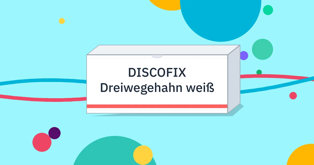 Symbolbild: Packung mit der Aufschrift DISCOFIX Dreiwegehahn weiß (PZN 03200627) – Verfügbarkeit und Bezug in Apotheken in Frankfurt am Main