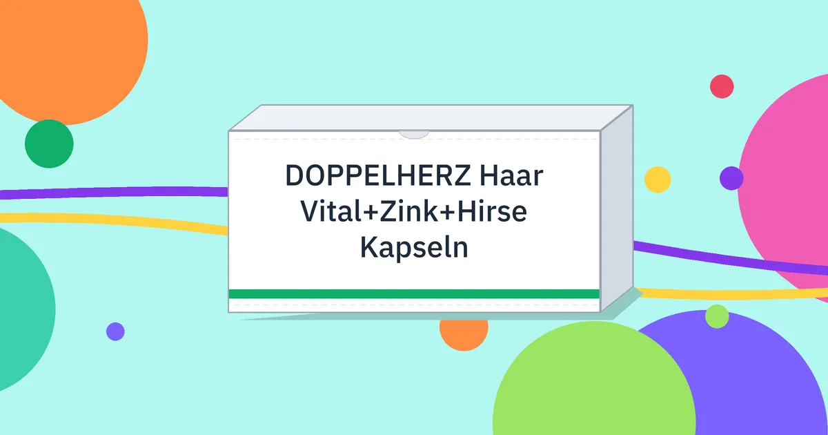 Symbolbild: Packung mit der Aufschrift DOPPELHERZ Haar Vital+Zink+Hirse Kapseln (PZN 19760251) – Verfügbarkeit und Bezug in Apotheken in Frankfurt am Main
