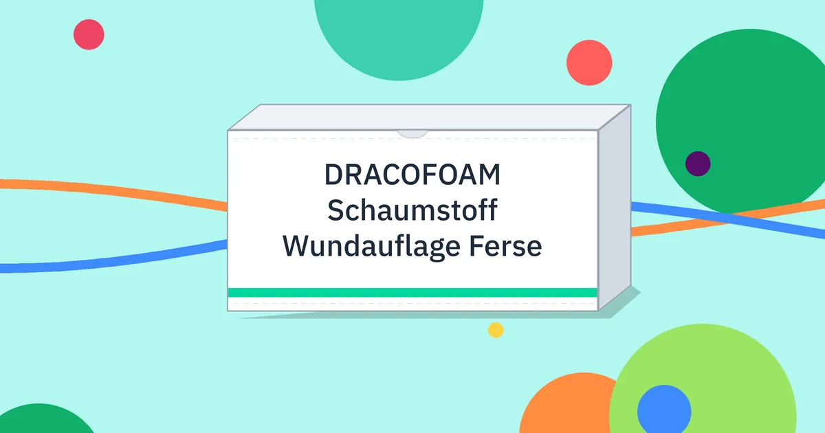 Symbolbild: Packung mit der Aufschrift DRACOFOAM Schaumstoff Wundauflage Ferse (PZN 05484669) – Verfügbarkeit und Bezug in Apotheken in Frankfurt am Main
