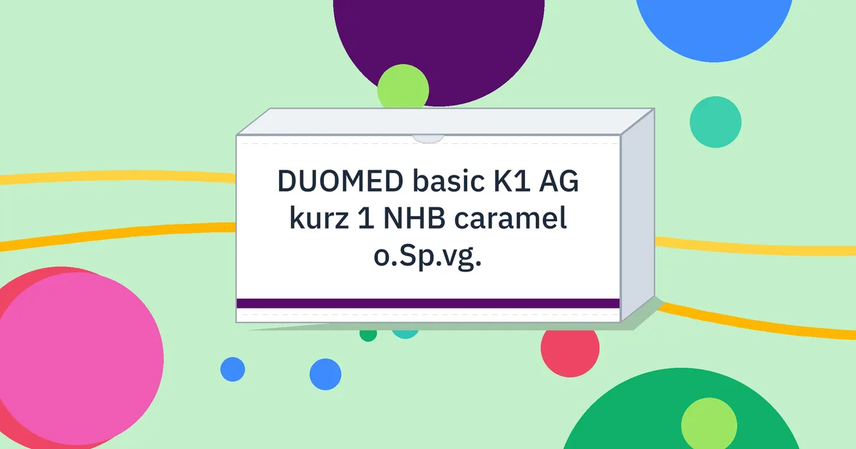 Symbolbild: Packung mit der Aufschrift DUOMED basic K1 AG kurz 1 NHB caramel o.Sp.vg. (PZN 20904554) – Verfügbarkeit und Bezug in Apotheken in Frankfurt am Main