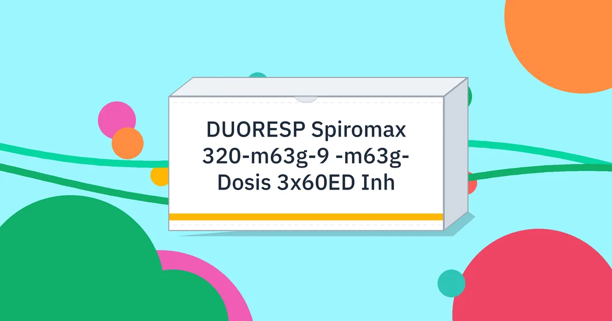 Symbolbild: Packung mit der Aufschrift DUORESP Spiromax 320-m63g-9 -m63g-Dosis 3x60ED Inh (PZN 11054513) – Verfügbarkeit und Bezug in Apotheken in Frankfurt am Main