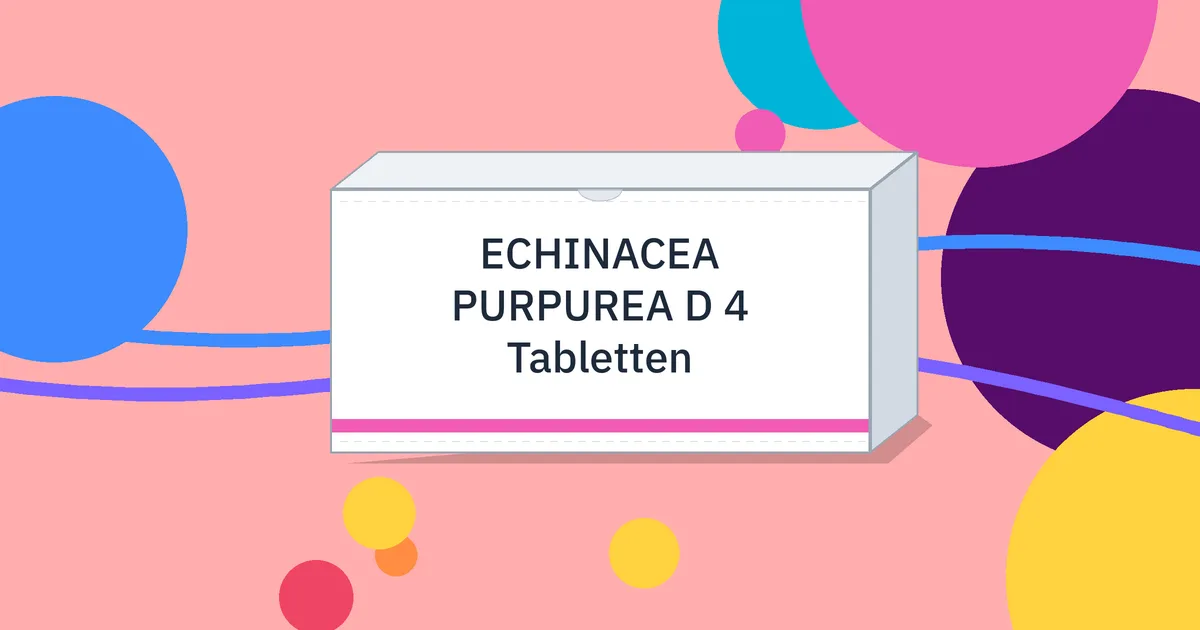 Symbolbild: Packung mit der Aufschrift ECHINACEA PURPUREA D 4 Tabletten (PZN 07456542) – Verfügbarkeit und Bezug in Apotheken in Frankfurt am Main