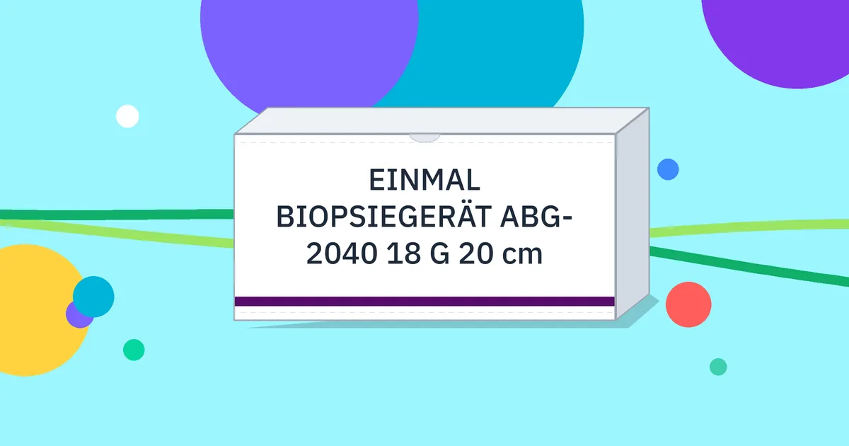 Symbolbild: Packung mit der Aufschrift EINMAL BIOPSIEGERÄT ABG-2040 18 G 20 cm (PZN 15882106) – Verfügbarkeit und Bezug in Apotheken in Frankfurt am Main