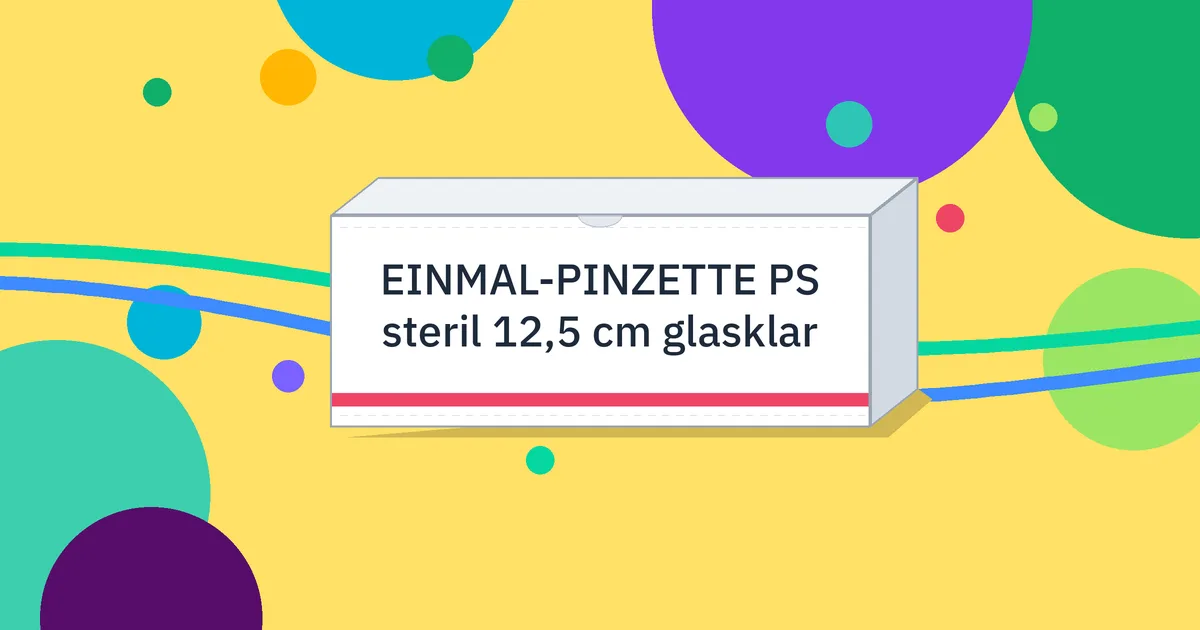 Symbolbild: Packung mit der Aufschrift EINMAL-PINZETTE PS steril 12,5 cm glasklar (PZN 19920565) – Verfügbarkeit und Bezug in Apotheken in Frankfurt am Main