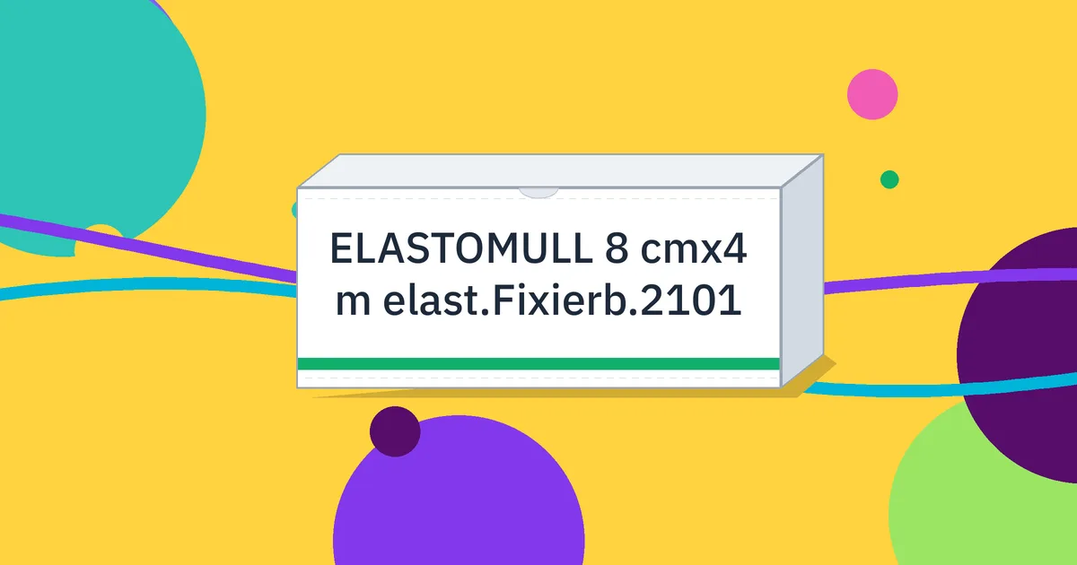 Symbolbild: Packung mit der Aufschrift ELASTOMULL 8 cmx4 m elast.Fixierb.2101 (PZN 17839528) – Verfügbarkeit und Bezug in Apotheken in Frankfurt am Main