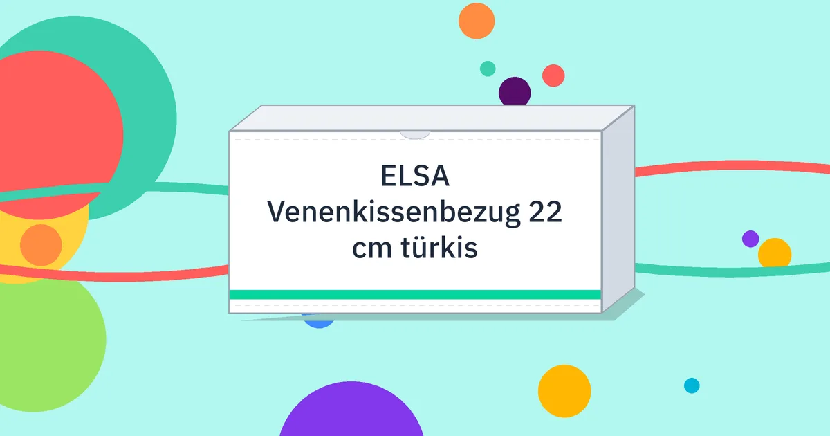 Symbolbild: Packung mit der Aufschrift ELSA Venenkissenbezug 22 cm türkis (PZN 02817165) – Verfügbarkeit und Bezug in Apotheken in Frankfurt am Main