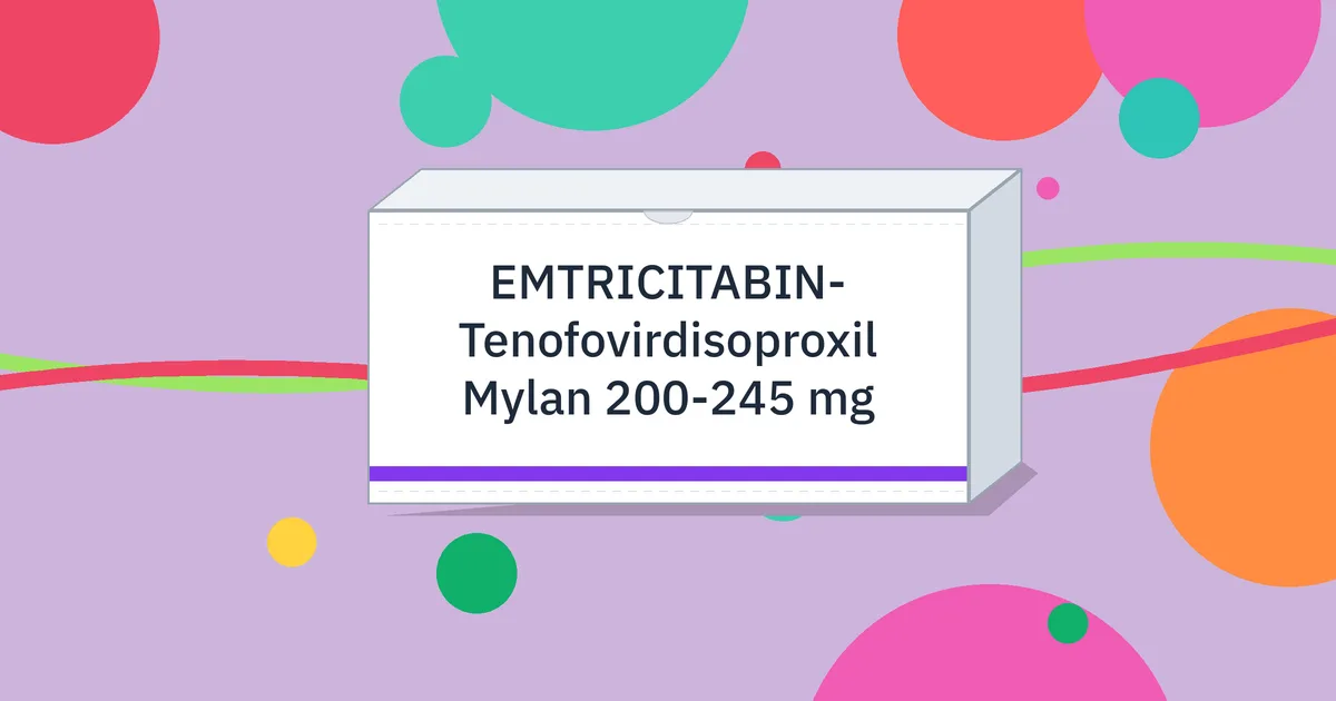 Symbolbild: Packung mit der Aufschrift EMTRICITABIN-Tenofovirdisoproxil Mylan 200-245 mg (PZN 19924646) – Verfügbarkeit und Bezug in Apotheken in Frankfurt am Main