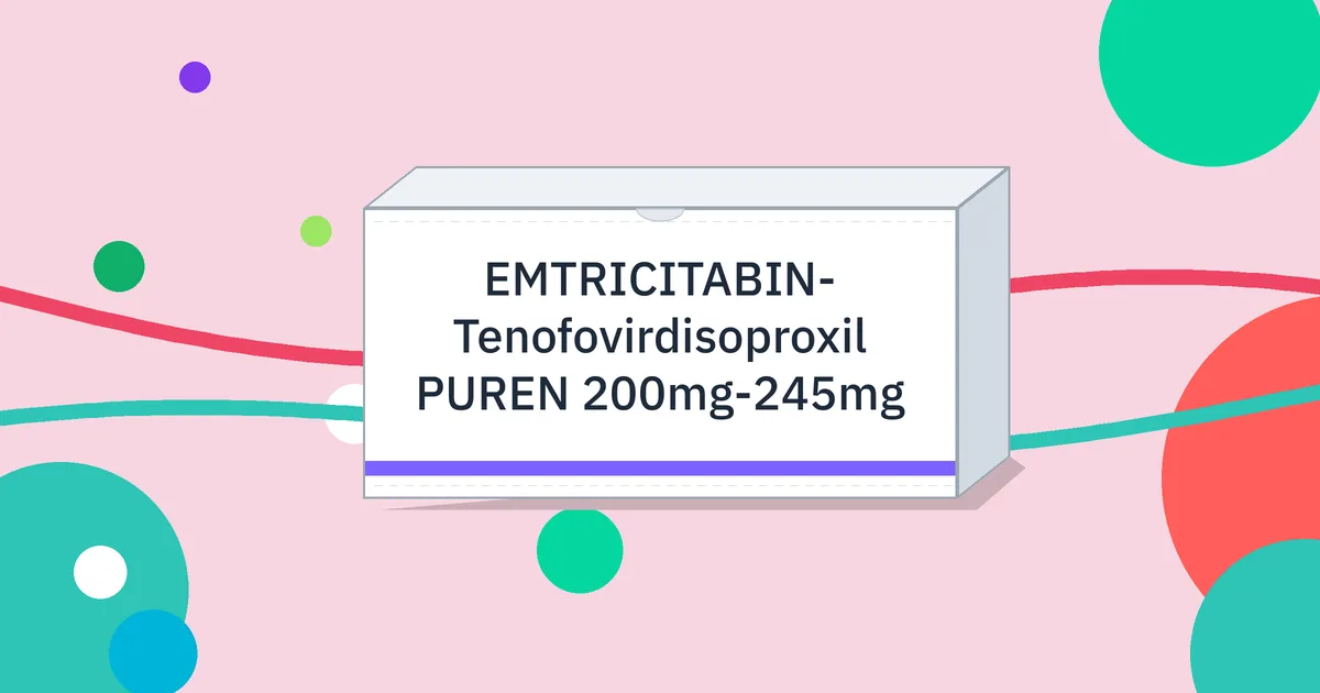 Symbolbild: Packung mit der Aufschrift EMTRICITABIN-Tenofovirdisoproxil PUREN 200mg-245mg (PZN 16146289) – Verfügbarkeit und Bezug in Apotheken in Frankfurt am Main