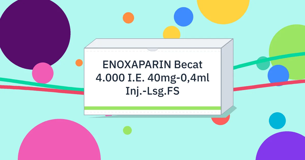 Symbolbild: Packung mit der Aufschrift ENOXAPARIN Becat 4.000 I.E. 40mg-0,4ml Inj.-Lsg.FS (PZN 18207581) – Verfügbarkeit und Bezug in Apotheken in Frankfurt am Main