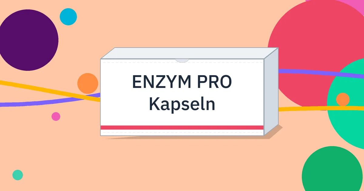 Symbolbild: Packung mit der Aufschrift ENZYM PRO Kapseln (PZN 04459445) – Verfügbarkeit und Bezug in Apotheken in Frankfurt am Main