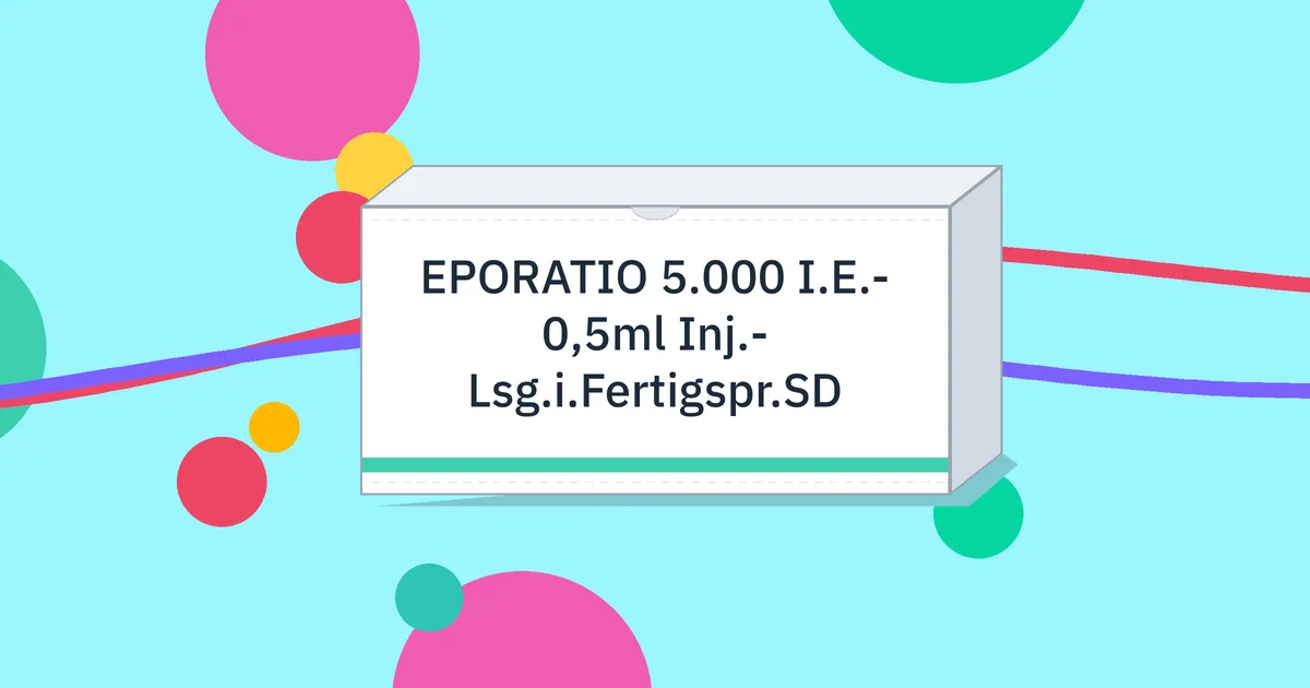 Symbolbild: Packung mit der Aufschrift EPORATIO 5.000 I.E.-0,5ml Inj.-Lsg.i.Fertigspr.SD (PZN 12411866) – Verfügbarkeit und Bezug in Apotheken in Frankfurt am Main