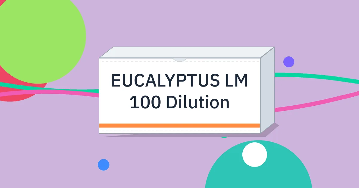 Symbolbild: Packung mit der Aufschrift EUCALYPTUS LM 100 Dilution (PZN 12845599) – Verfügbarkeit und Bezug in Apotheken in Frankfurt am Main