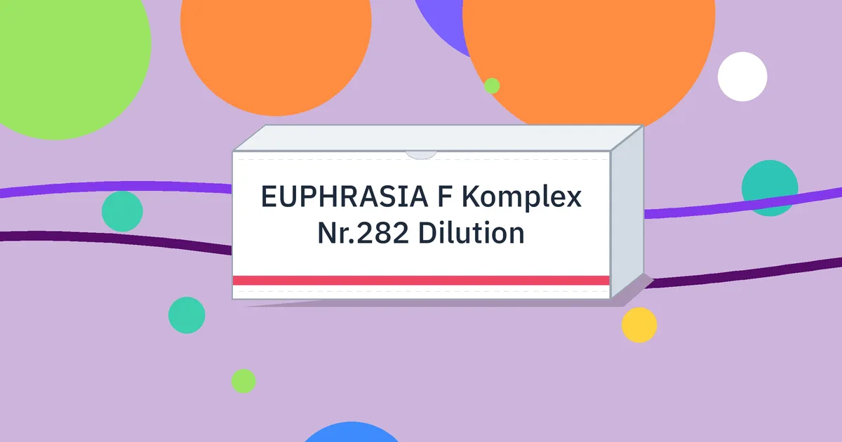 Symbolbild: Packung mit der Aufschrift EUPHRASIA F Komplex Nr.282 Dilution (PZN 04777903) – Verfügbarkeit und Bezug in Apotheken in Frankfurt am Main