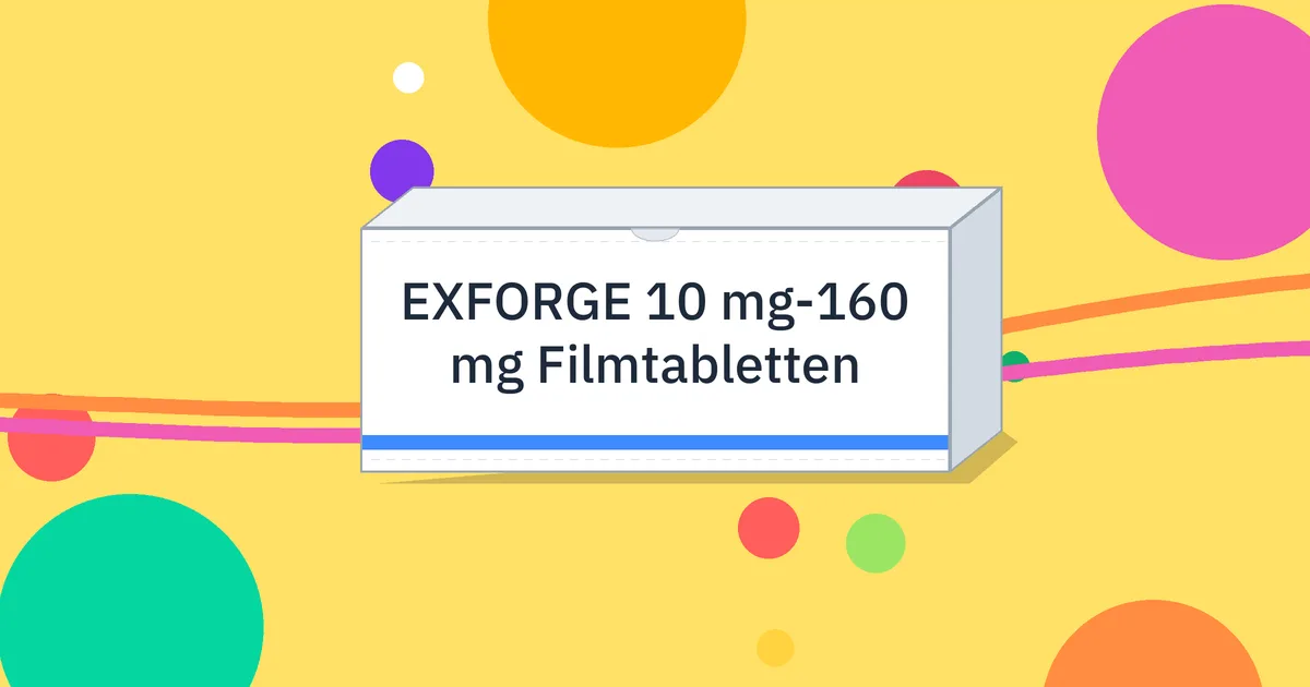Symbolbild: Packung mit der Aufschrift EXFORGE 10 mg-160 mg Filmtabletten (PZN 05386694) – Verfügbarkeit und Bezug in Apotheken in Frankfurt am Main