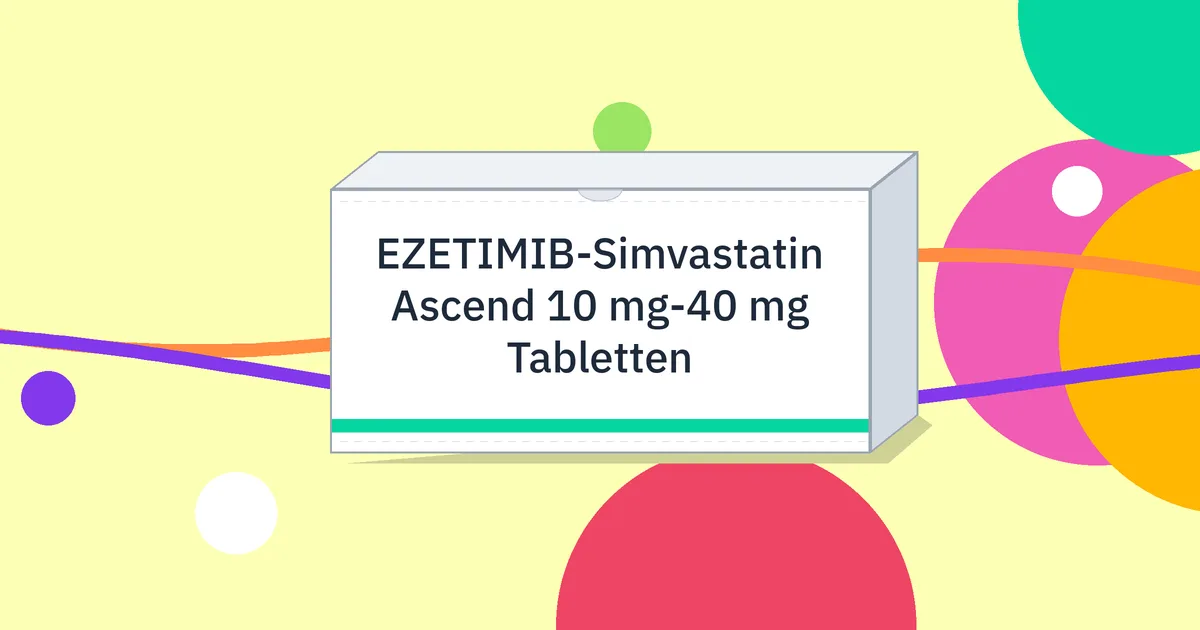 Symbolbild: Packung mit der Aufschrift EZETIMIB-Simvastatin Ascend 10 mg-40 mg Tabletten (PZN 18257372) – Verfügbarkeit und Bezug in Apotheken in Frankfurt am Main