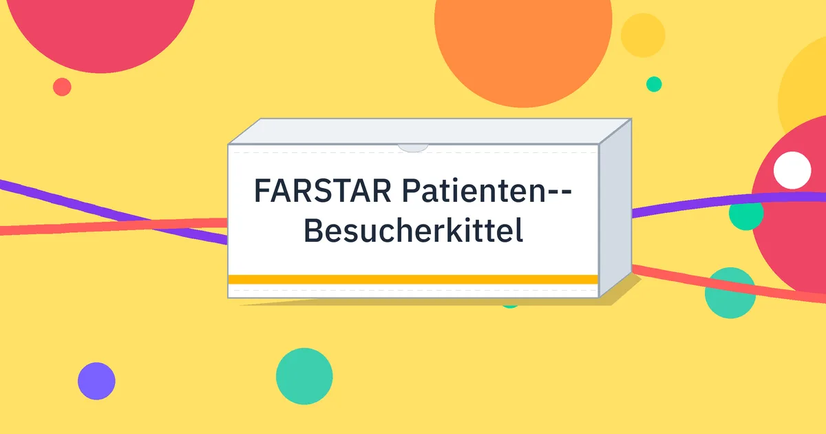 Symbolbild: Packung mit der Aufschrift FARSTAR Patienten--Besucherkittel (PZN 09621198) – Verfügbarkeit und Bezug in Apotheken in Frankfurt am Main
