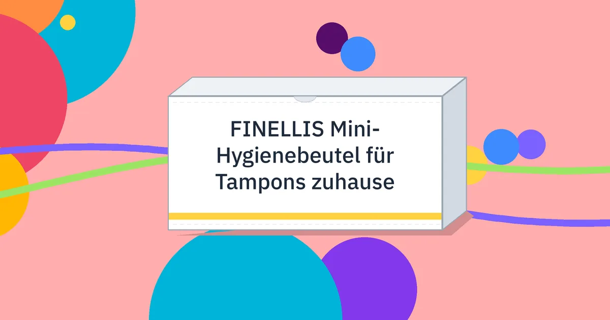 Symbolbild: Packung mit der Aufschrift FINELLIS Mini-Hygienebeutel für Tampons zuhause (PZN 10744138) – Verfügbarkeit und Bezug in Apotheken in Frankfurt am Main