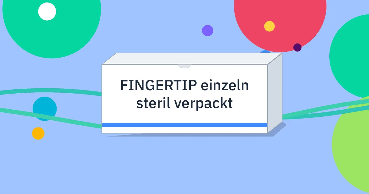 Symbolbild: Packung mit der Aufschrift FINGERTIP einzeln steril verpackt (PZN 04043880) – Verfügbarkeit und Bezug in Apotheken in Frankfurt am Main