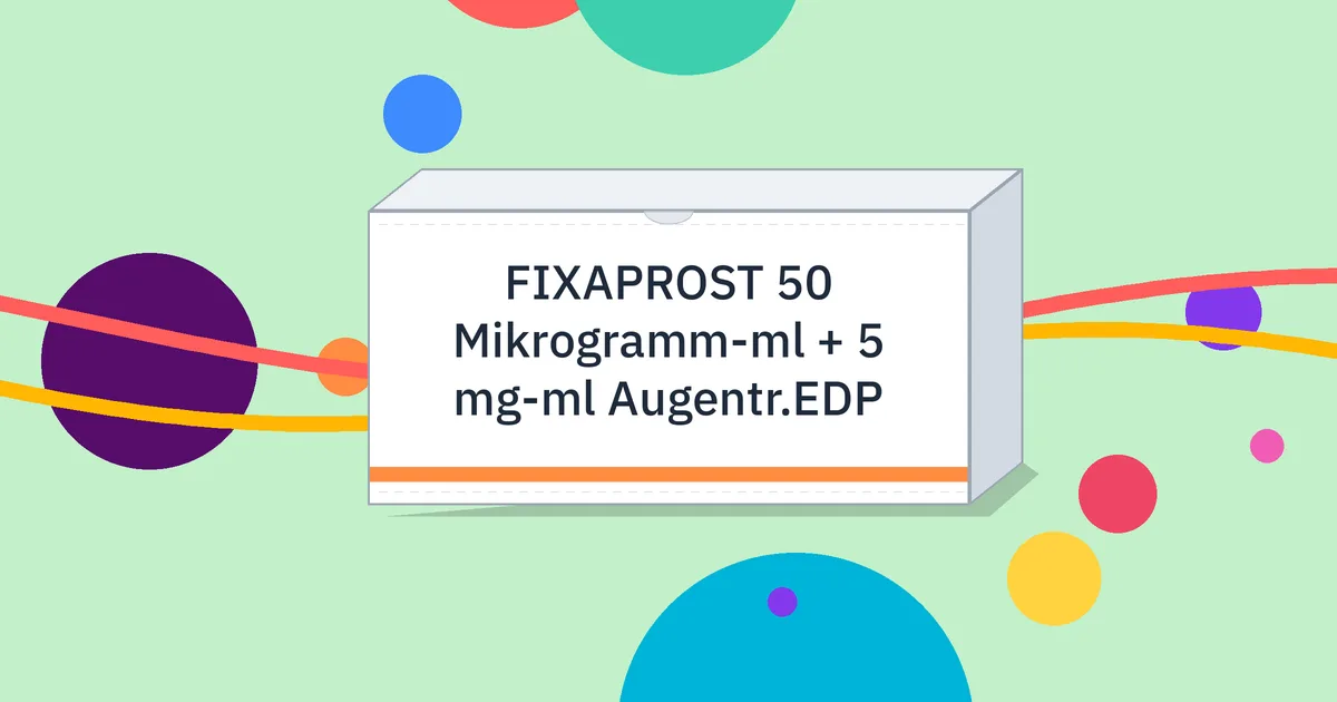 Symbolbild: Packung mit der Aufschrift FIXAPROST 50 Mikrogramm-ml + 5 mg-ml Augentr.EDP (PZN 18188903) – Verfügbarkeit und Bezug in Apotheken in Frankfurt am Main