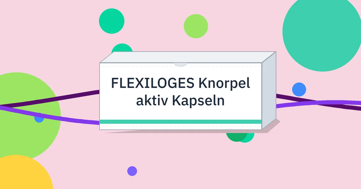Symbolbild: Packung mit der Aufschrift FLEXILOGES Knorpel aktiv Kapseln (PZN 18784611) – Verfügbarkeit und Bezug in Apotheken in Frankfurt am Main