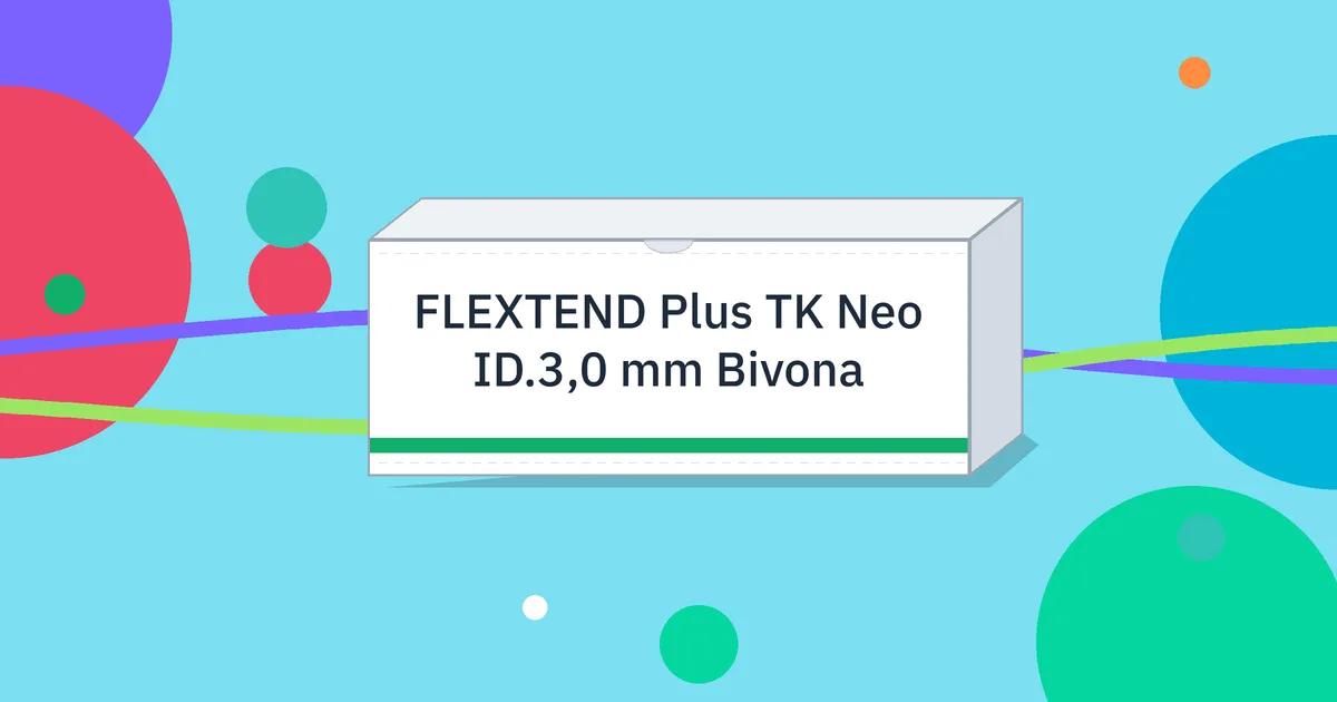 Symbolbild: Packung mit der Aufschrift FLEXTEND Plus TK Neo ID.3,0 mm Bivona (PZN 02249376) – Verfügbarkeit und Bezug in Apotheken in Frankfurt am Main
