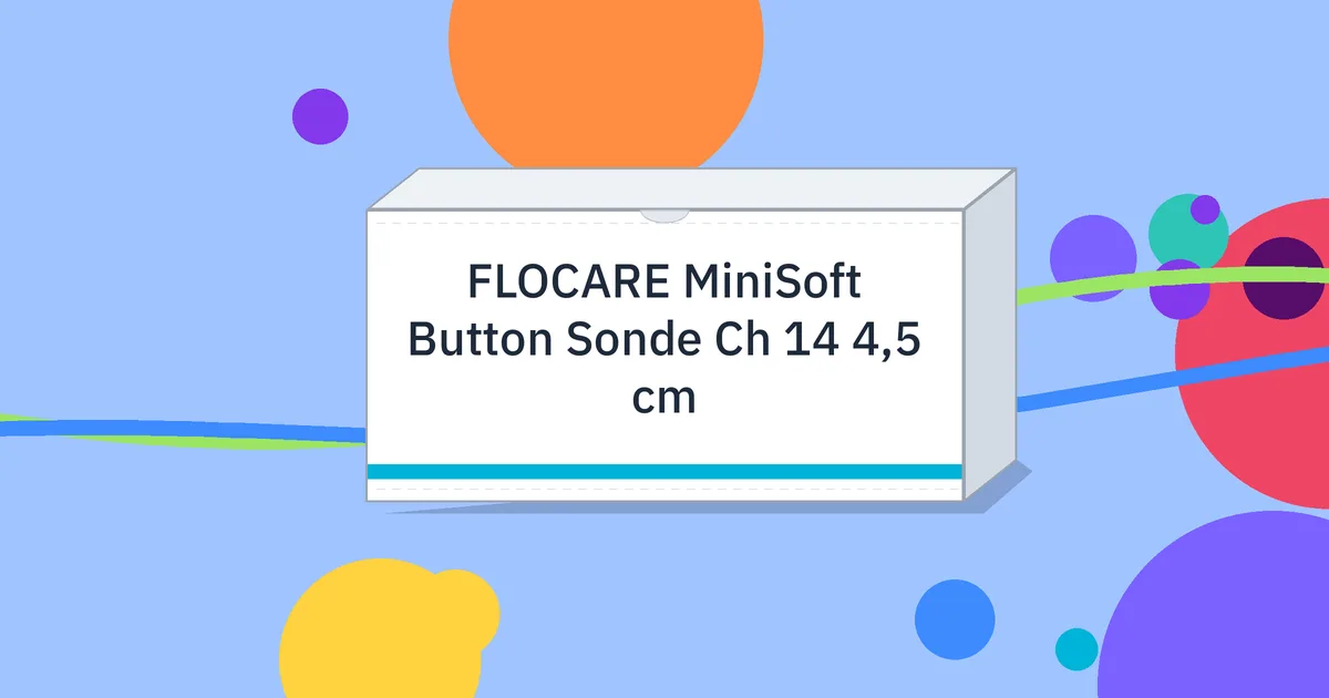 Symbolbild: Packung mit der Aufschrift FLOCARE MiniSoft Button Sonde Ch 14 4,5 cm (PZN 16018901) – Verfügbarkeit und Bezug in Apotheken in Frankfurt am Main