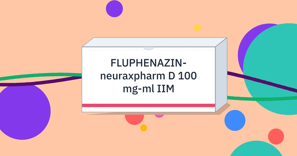 Symbolbild: Packung mit der Aufschrift FLUPHENAZIN-neuraxpharm D 100 mg-ml IIM (PZN 04935638) – Verfügbarkeit und Bezug in Apotheken in Frankfurt am Main