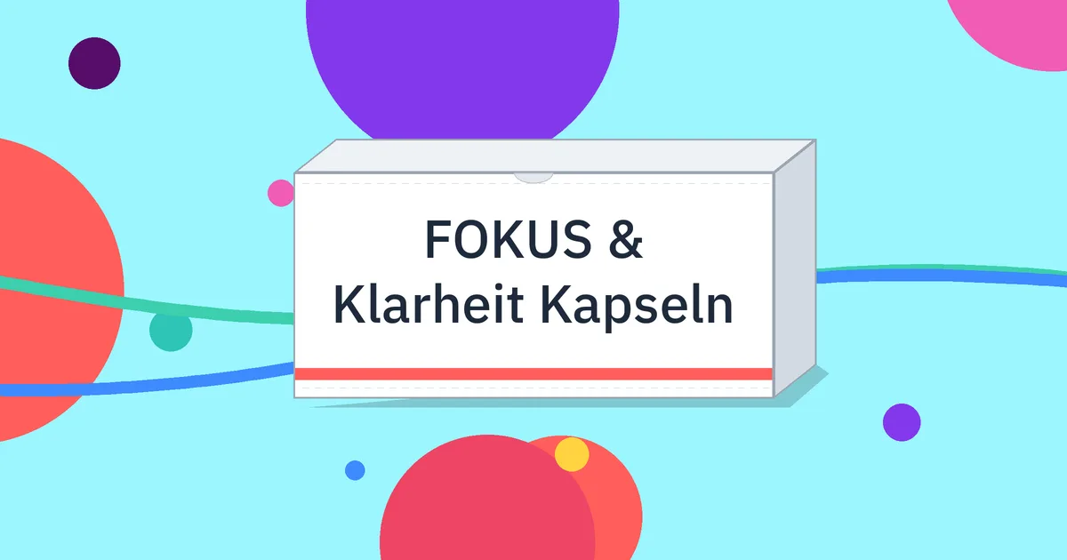 Symbolbild: Packung mit der Aufschrift FOKUS & Klarheit Kapseln (PZN 19959679) – Verfügbarkeit und Bezug in Apotheken in Frankfurt am Main