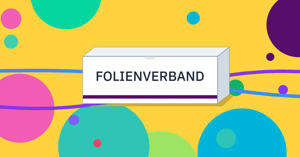 Symbolbild: Packung mit der Aufschrift FOLIENVERBAND (PZN 19918918) – Verfügbarkeit und Bezug in Apotheken in Frankfurt am Main