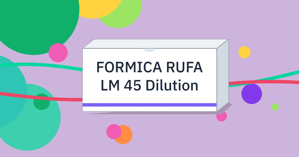 Symbolbild: Packung mit der Aufschrift FORMICA RUFA LM 45 Dilution (PZN 12874164) – Verfügbarkeit und Bezug in Apotheken in Frankfurt am Main
