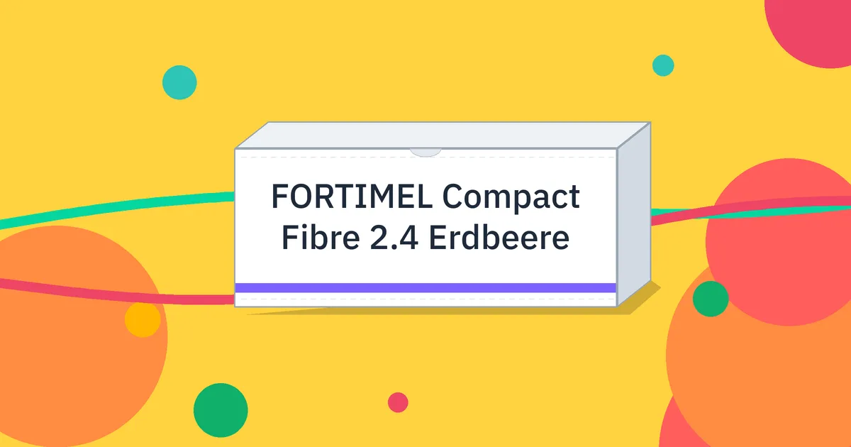 Symbolbild: Packung mit der Aufschrift FORTIMEL Compact Fibre 2.4 Erdbeere (PZN 19531645) – Verfügbarkeit und Bezug in Apotheken in Frankfurt am Main