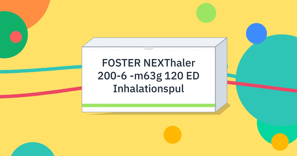 Symbolbild: Packung mit der Aufschrift FOSTER NEXThaler 200-6 -m63g 120 ED Inhalationspul (PZN 18762041) – Verfügbarkeit und Bezug in Apotheken in Frankfurt am Main