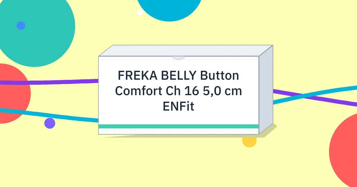 Symbolbild: Packung mit der Aufschrift FREKA BELLY Button Comfort Ch 16 5,0 cm ENFit (PZN 11486856) – Verfügbarkeit und Bezug in Apotheken in Frankfurt am Main