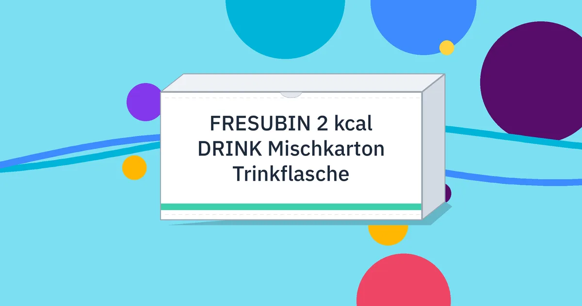 Symbolbild: Packung mit der Aufschrift FRESUBIN 2 kcal DRINK Mischkarton Trinkflasche (PZN 19821544) – Verfügbarkeit und Bezug in Apotheken in Frankfurt am Main