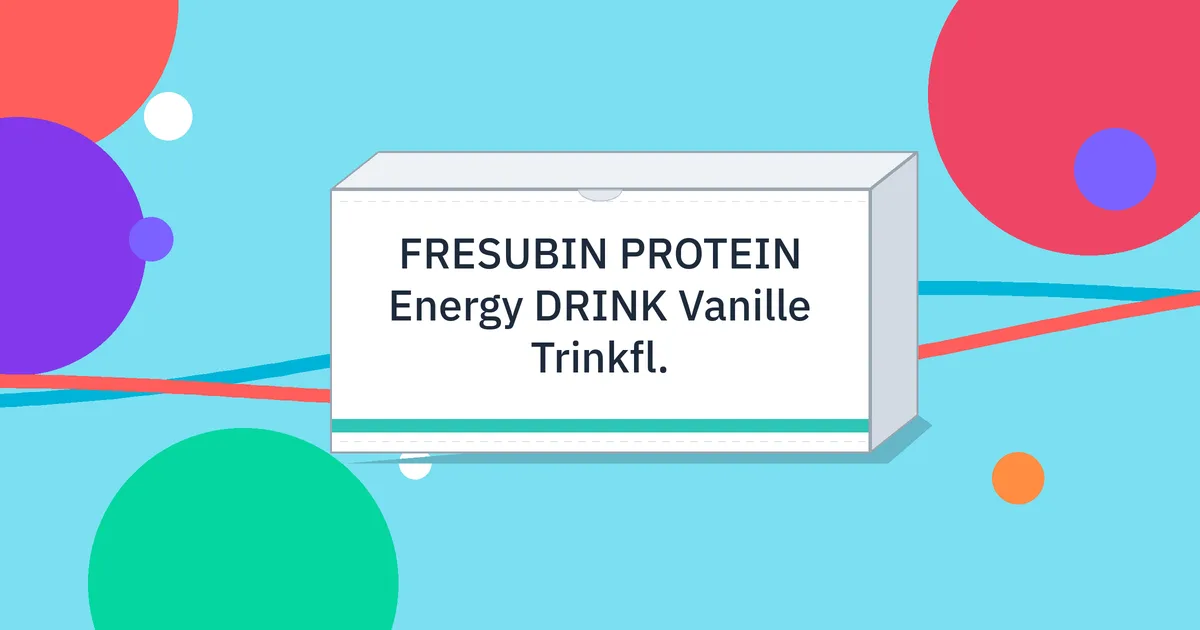 Symbolbild: Packung mit der Aufschrift FRESUBIN PROTEIN Energy DRINK Vanille Trinkfl. (PZN 18832681) – Verfügbarkeit und Bezug in Apotheken in Frankfurt am Main