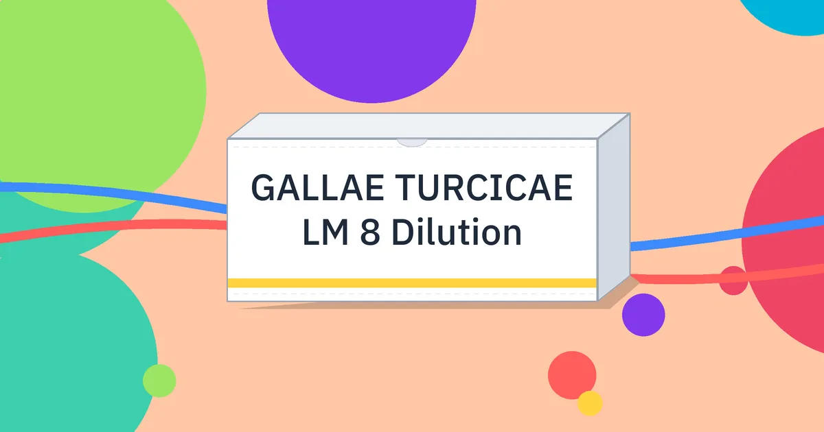 Symbolbild: Packung mit der Aufschrift GALLAE TURCICAE LM 8 Dilution (PZN 13497999) – Verfügbarkeit und Bezug in Apotheken in Frankfurt am Main